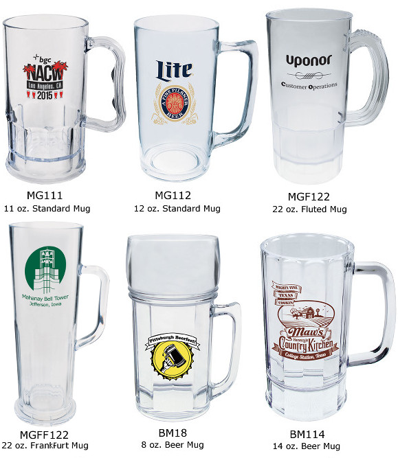 Custom Plastic Beer Mugs 8 To 22 Ounce Plastic Beer Mugs Imprinted With Your Design